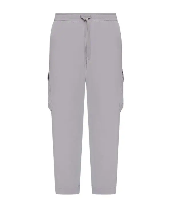 Hugo Boss Drawstring Tapered-fit Pants With Multiple Pockets And Elasticated Cuffs - Gray