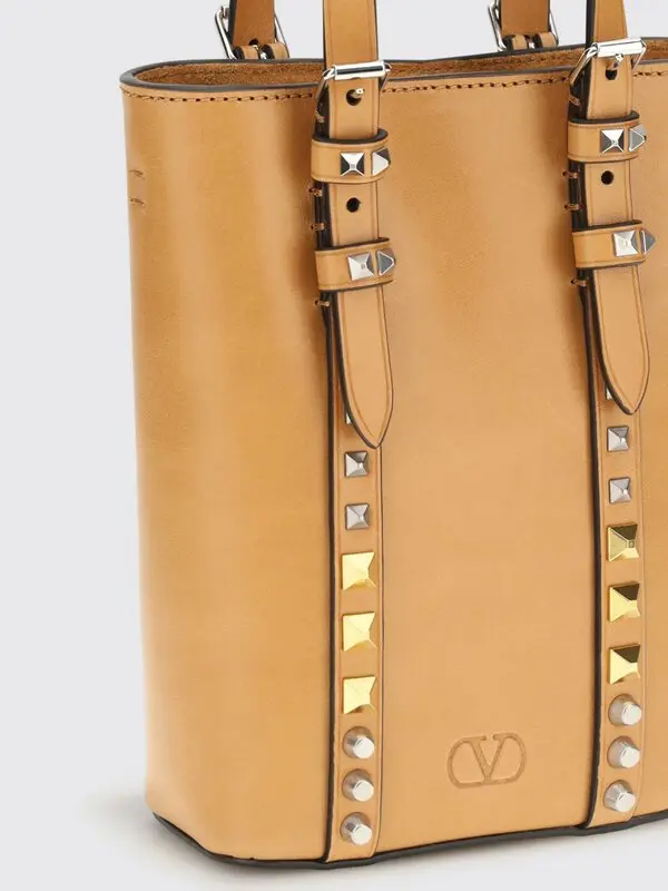 Valentino Garavani Rockstud Vlogo Signature Tote Bag - Orange