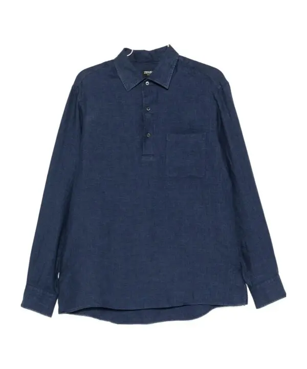 Zegna Long-sleeve Polo Shirt - Blue