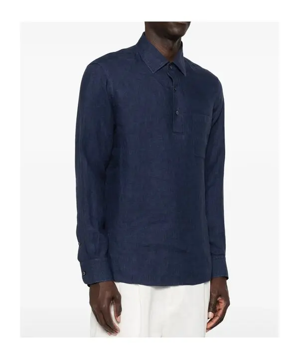 Zegna Long-sleeve Polo Shirt - Blue