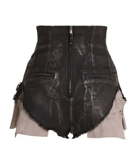 Rick Owens Dirt Denim Shorts - Black