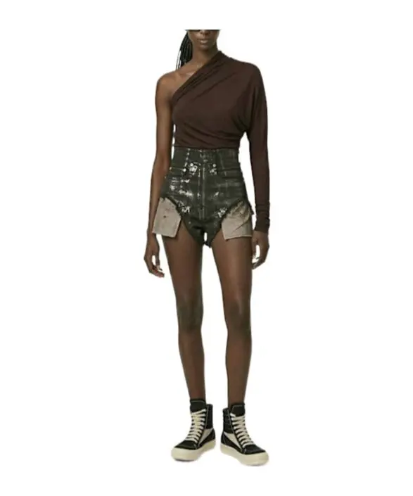 Rick Owens Dirt Denim Shorts - Black