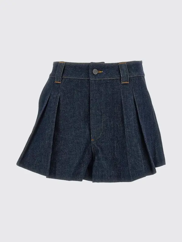 FRAME The Structural Pleated Denim Shorts - Black