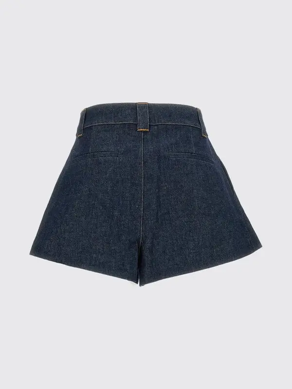FRAME The Structural Pleated Denim Shorts - Black