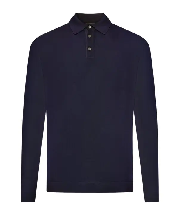 ROBERTO COLLINA Three-button Long-sleeved Polo Shirt
