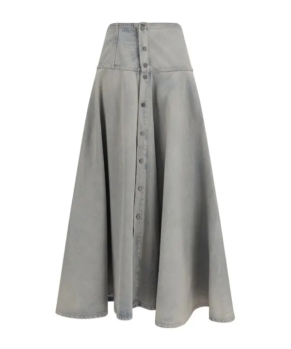 HAIKURE Thea Light Space Buttoned Midi Skirt - Gray