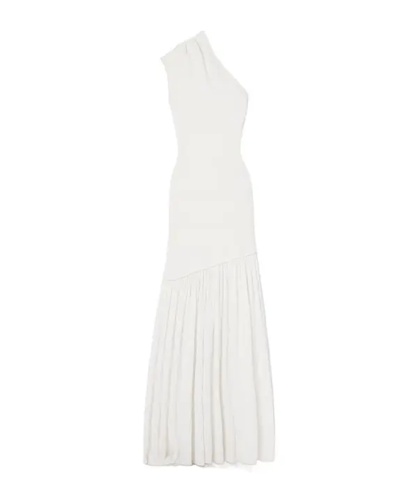 Proenza Schouler Cora One-shoulder Pleated Dress - White