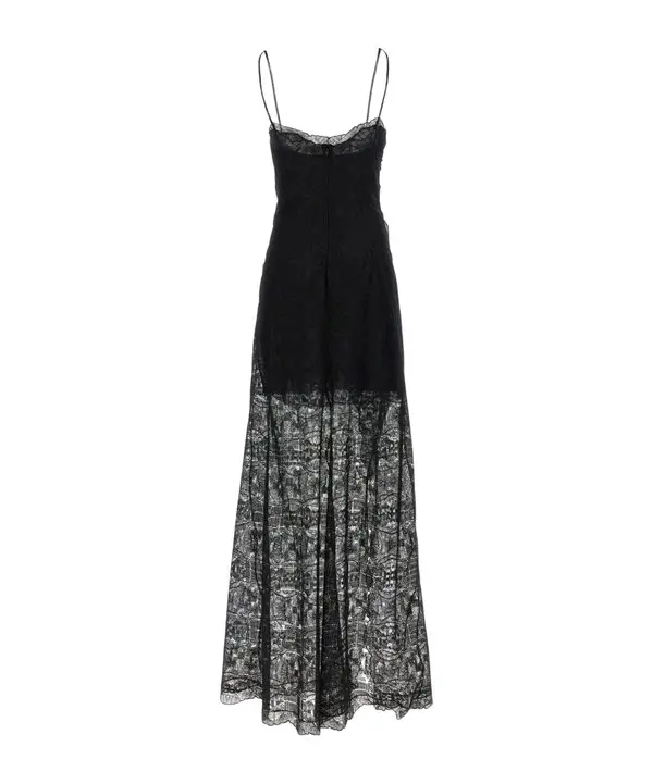 Ermanno Scervino Majolica Draped Lace Maxi Dress