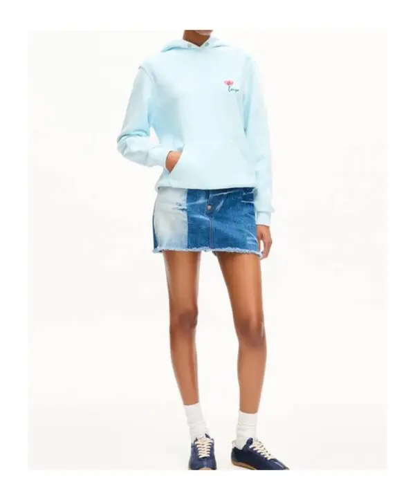 Kenzo Floral Embroidered Hoodie - Blue