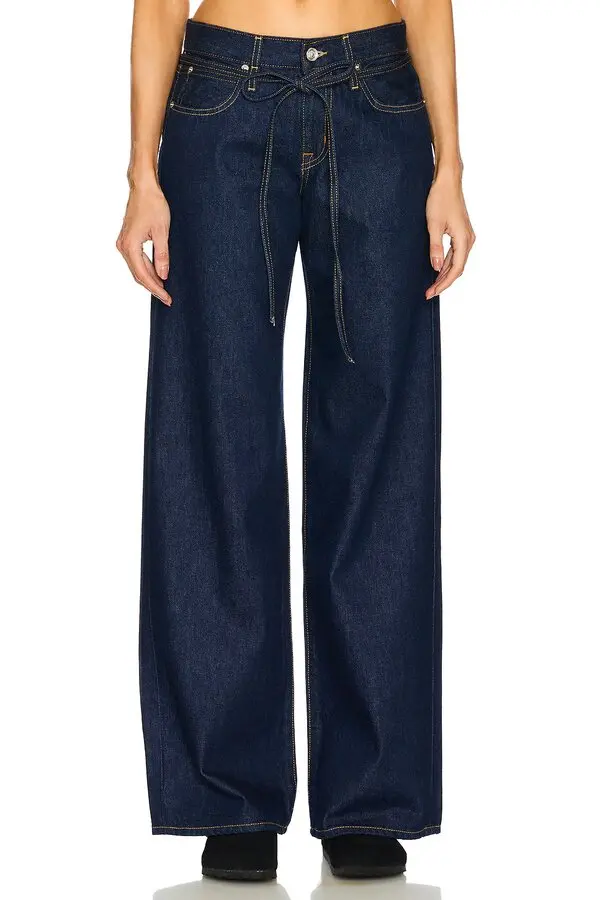 SLVRLAKE Belted Waist Jeans - Mid Denim