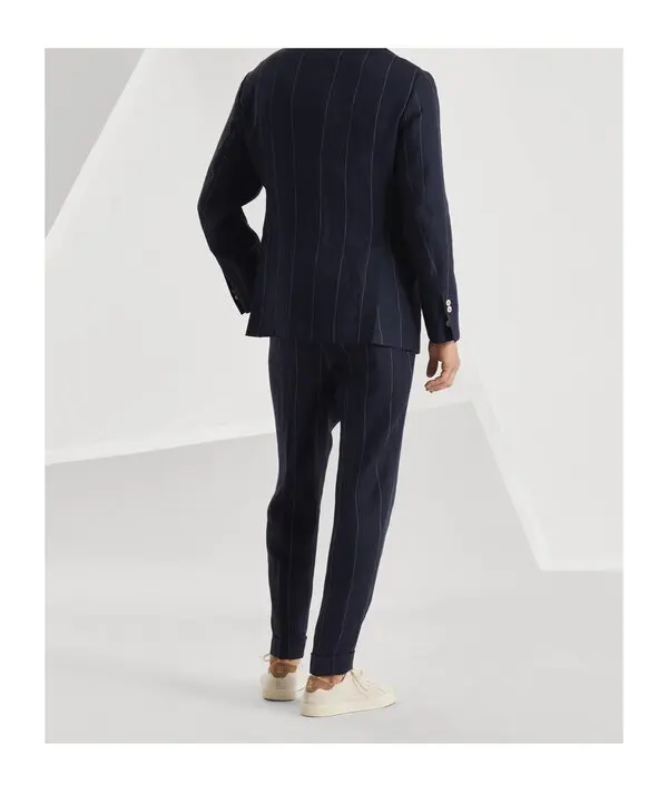 Brunello Cucinelli Long-sleeved Suit Jacket And Trousers Two-piece Set - Black