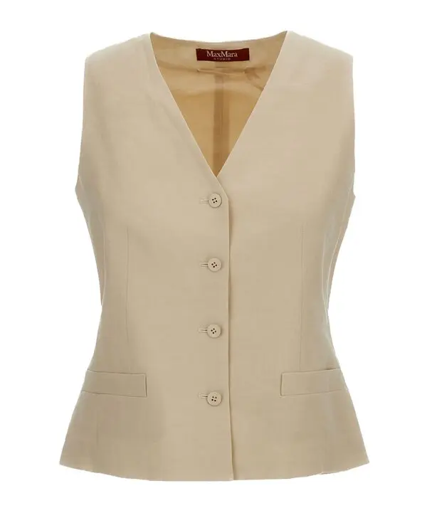 Max Mara Sleeveless V-neck Buttoned Waistcoat