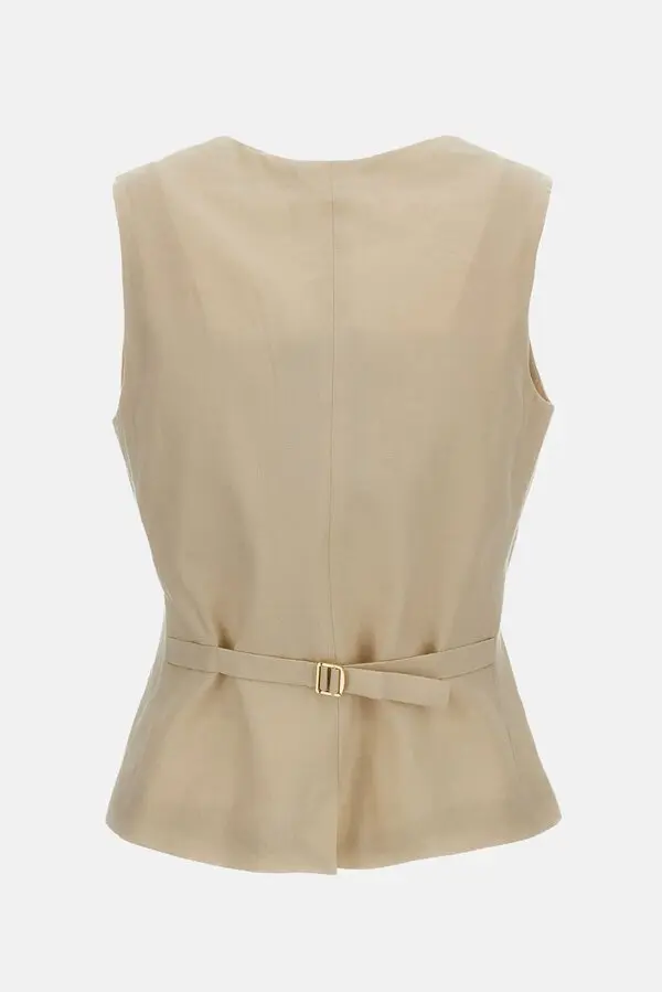 Max Mara Sleeveless V-neck Buttoned Waistcoat