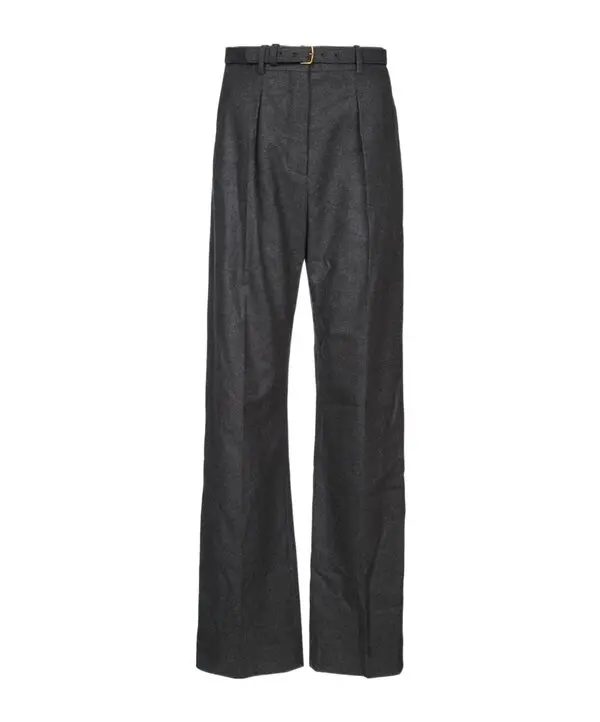 Loro Piana Belted Tailored Pleated Trousers - Black