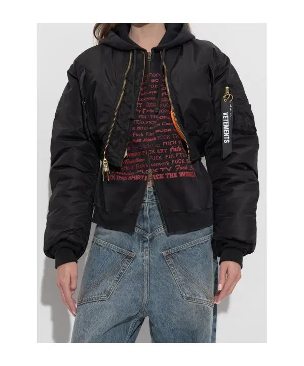 Vetements Cropped Zip-up Bomber Jacket