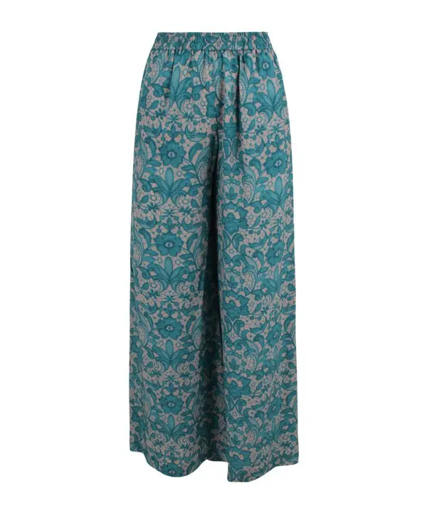 GIANLUCA CAPANNOLO Floral Palazzo Pants - Blue