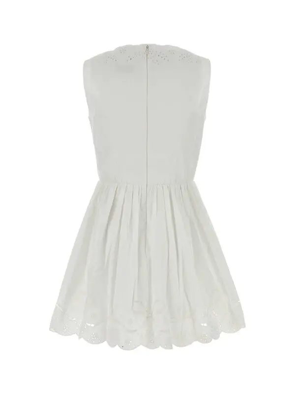SELF-PORTRAIT Broderie-anglaise Mini Dress - White