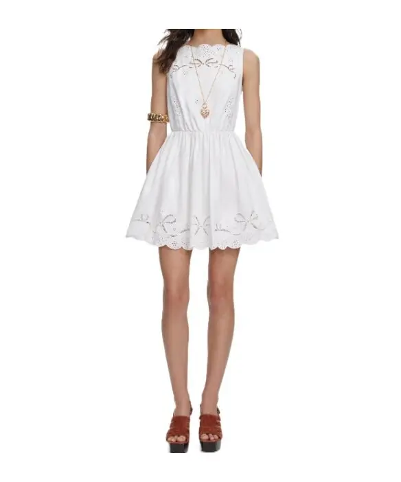 SELF-PORTRAIT Broderie-anglaise Mini Dress - White