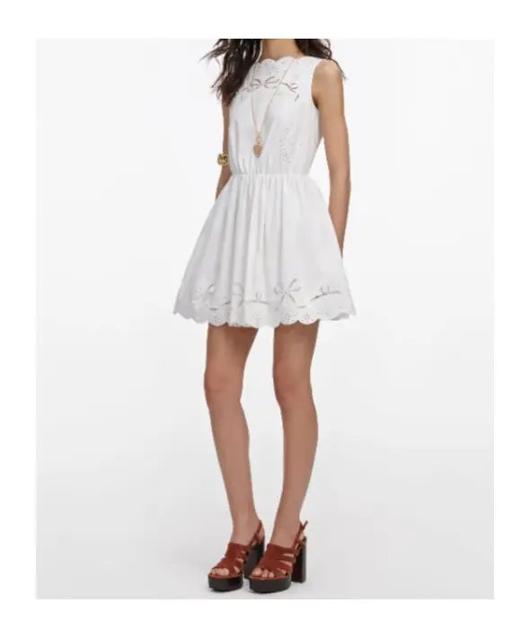 SELF-PORTRAIT Broderie-anglaise Mini Dress - White
