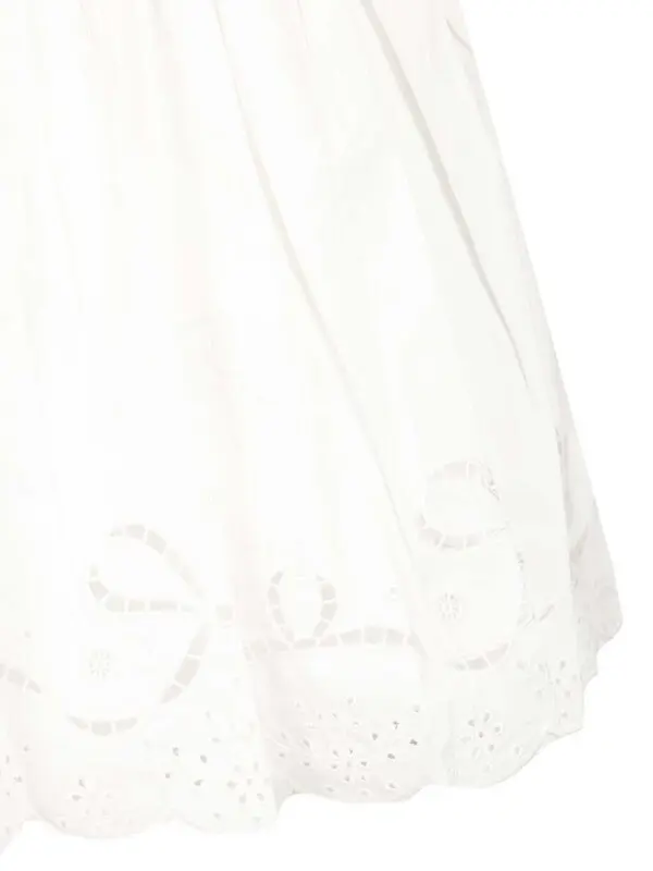 SELF-PORTRAIT Broderie-anglaise Mini Dress - White