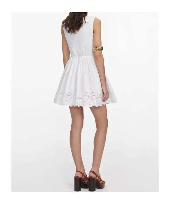 SELF-PORTRAIT Broderie-anglaise Mini Dress - White