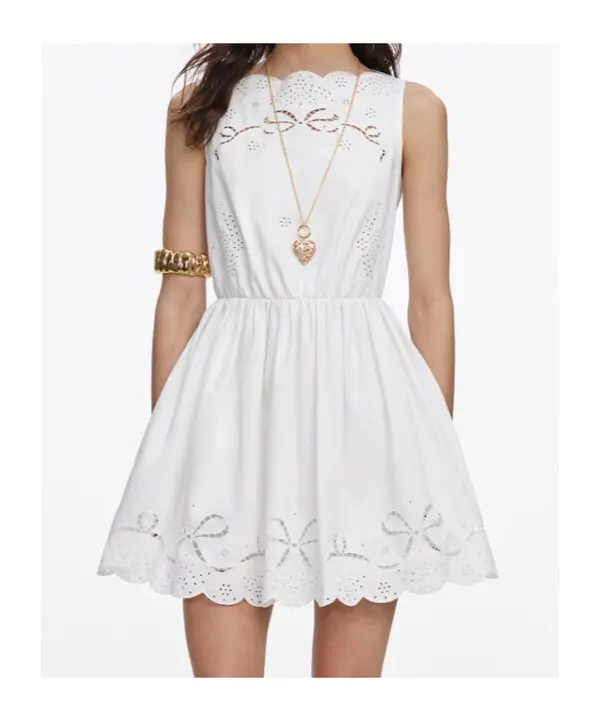 SELF-PORTRAIT Broderie-anglaise Mini Dress - White
