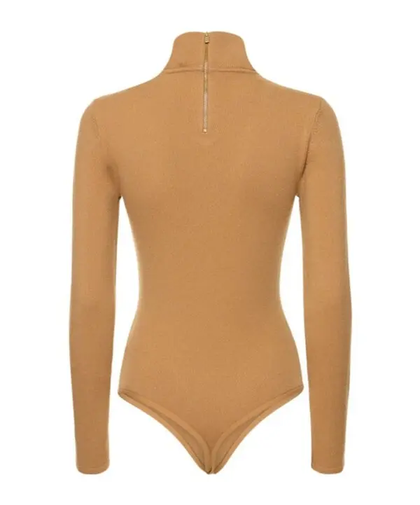 Michael Kors Cashmere Blend Knit Turtleneck Bodysuit - Nude