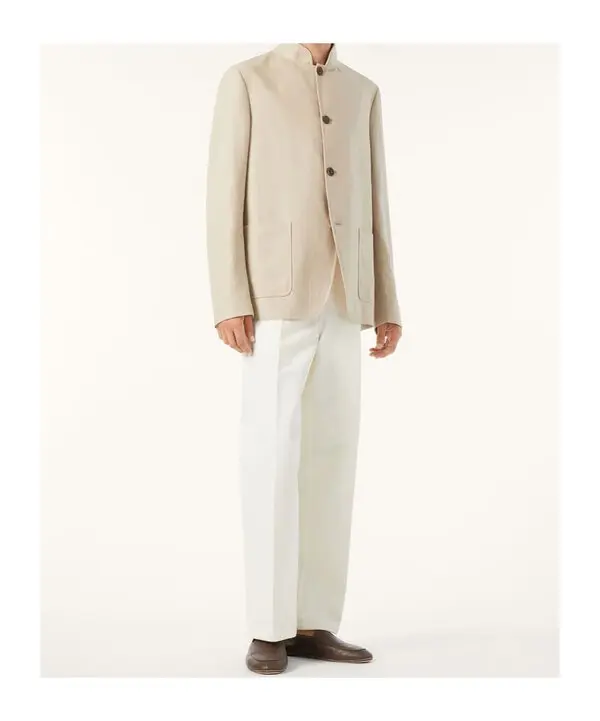 Loro Piana Long Sleeve Casual Jacket With Patch Pockets - Beige