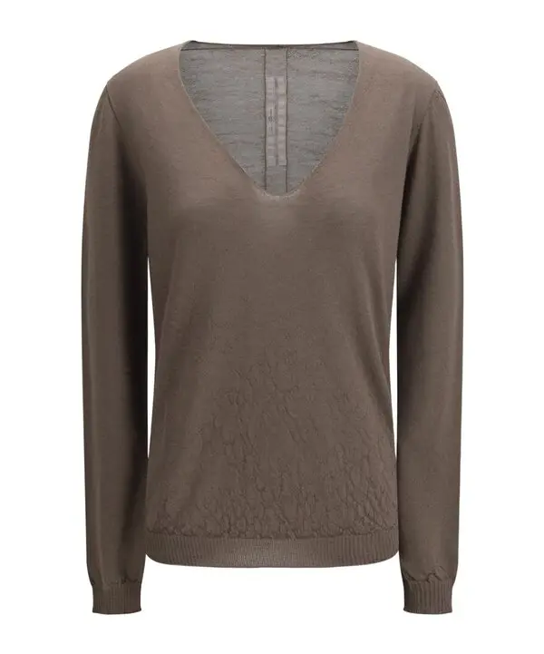 Rick Owens Temple Extreme V-neck Knitted Sweater - No