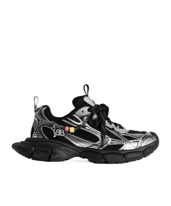 Balenciaga 3xl Mesh Panel Sneakers With Vintage Charm - Black/silver