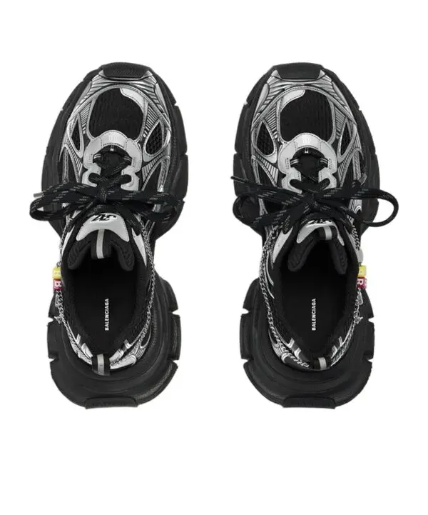 Balenciaga 3xl Mesh Panel Sneakers With Vintage Charm - Black/silver