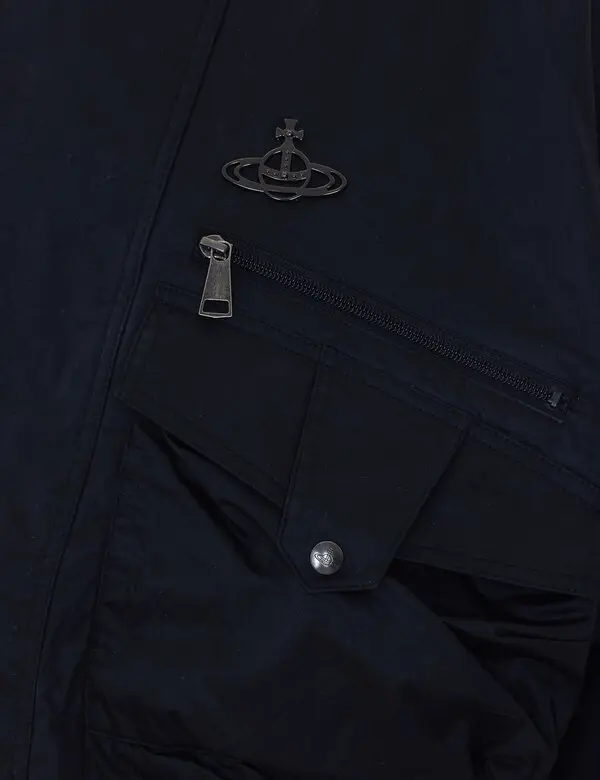 VIVIENNE WESTWOOD Cropped Bomber Jacket With Logo Detail - Black