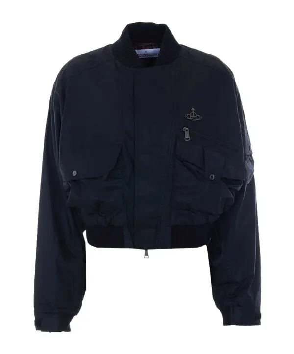 VIVIENNE WESTWOOD Cropped Bomber Jacket With Logo Detail - No