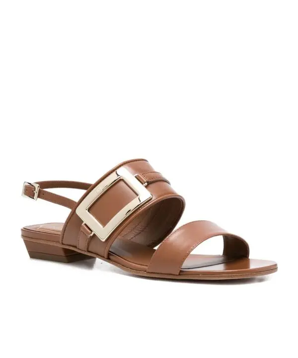 ROGER VIVIER Buckle-detailed Slingback Sandals - Brown
