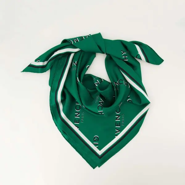 Givenchy Shadow Logo Square Scarf - Green