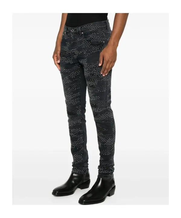 PURPLE BRAND Embellished Distressed Denim Jeans