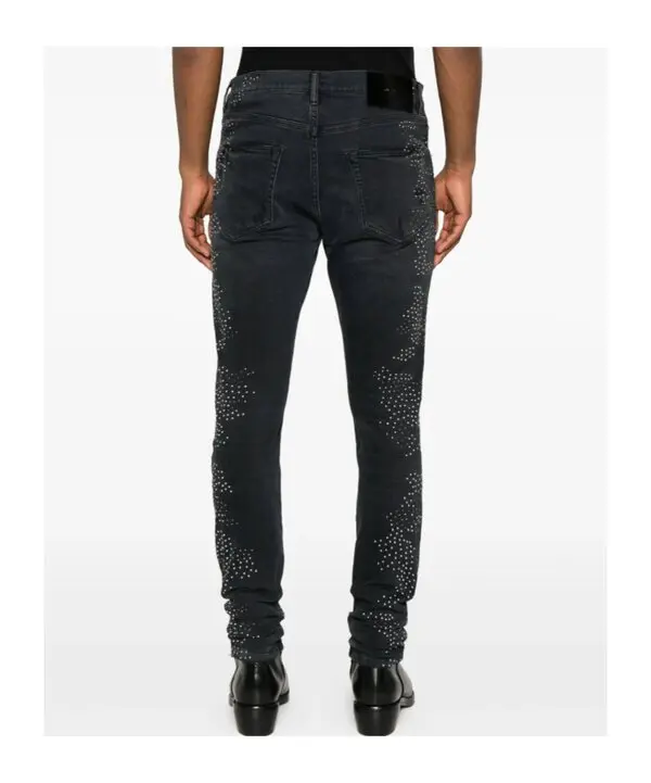 PURPLE BRAND Embellished Distressed Denim Jeans