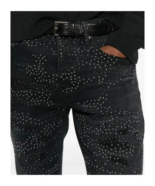 PURPLE BRAND Embellished Distressed Denim Jeans