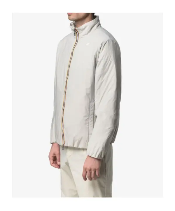 K-WAY Zip-fastening Jacket With Stand Collar - Beige
