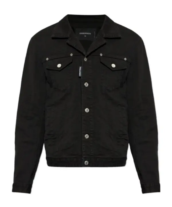 Dsquared2 Garment Dyed Denim Trucker Jacket - Black