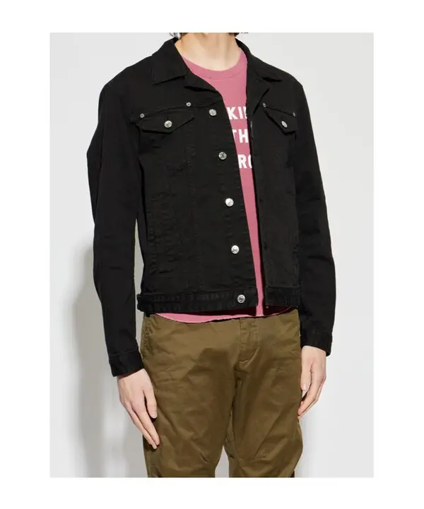 Dsquared2 Garment Dyed Denim Trucker Jacket - Black