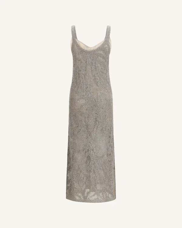 Brunello Cucinelli Linen Maxi Dress - Gray