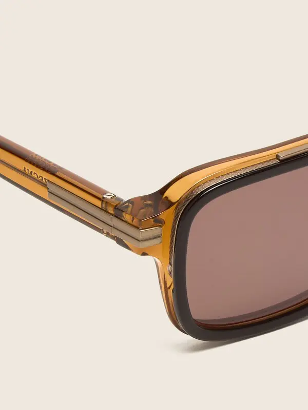 Zegna Pilot Frame Sunglasses - Brown