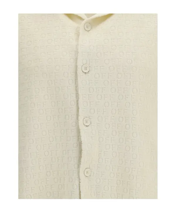 Off-White All-over Patterned Terry Bowling Shirt - Beige