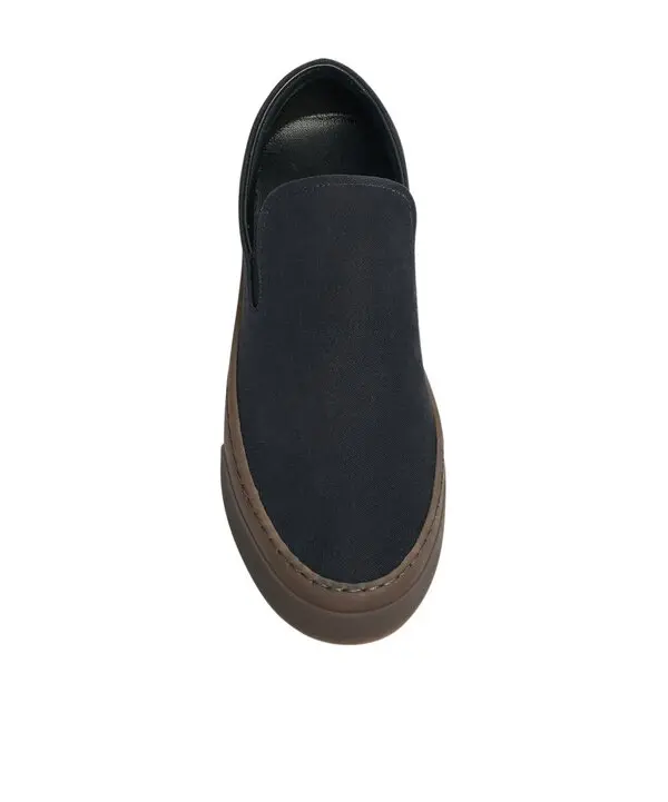 THE ROW Mh Slip-on Shoe - Black/smoked Brown