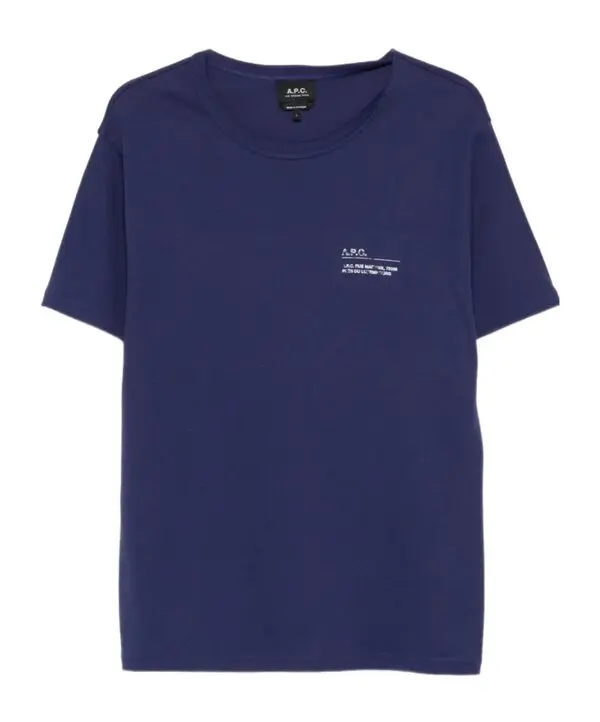 A.p.c. Logo Detailed Crewneck T-shirt - Blue