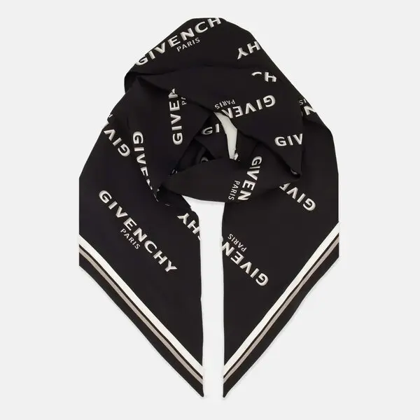 Givenchy All-over Logo Bandeau Scarf - Black