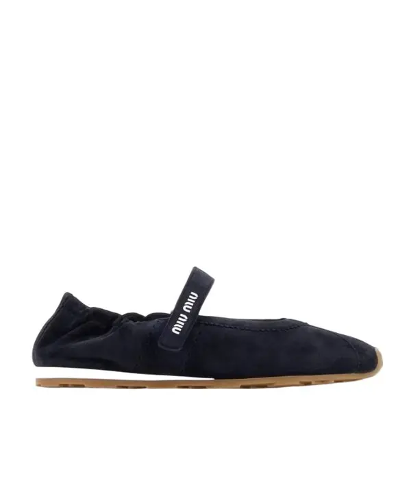 Miu Miu Round-toe Strap Ballet Flats