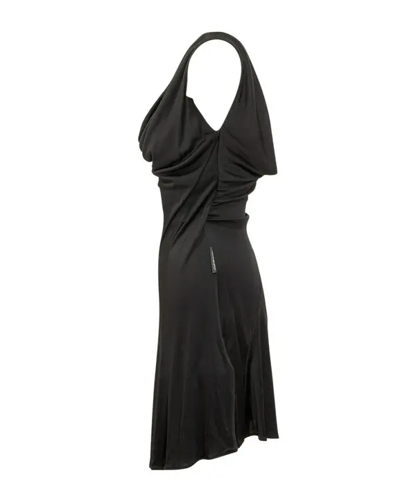 Off-White Draped V-neck Dress
