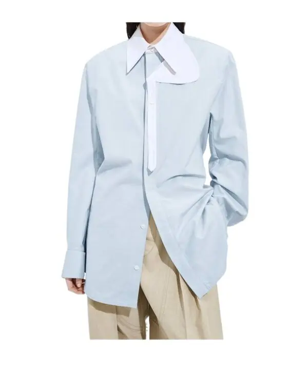 Bottega Veneta Belted Contrast-collar Shirt